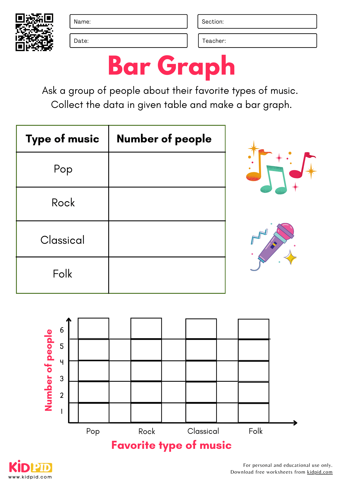 Data Collection & Graphs Worksheet For Grade 3 - Kidpid