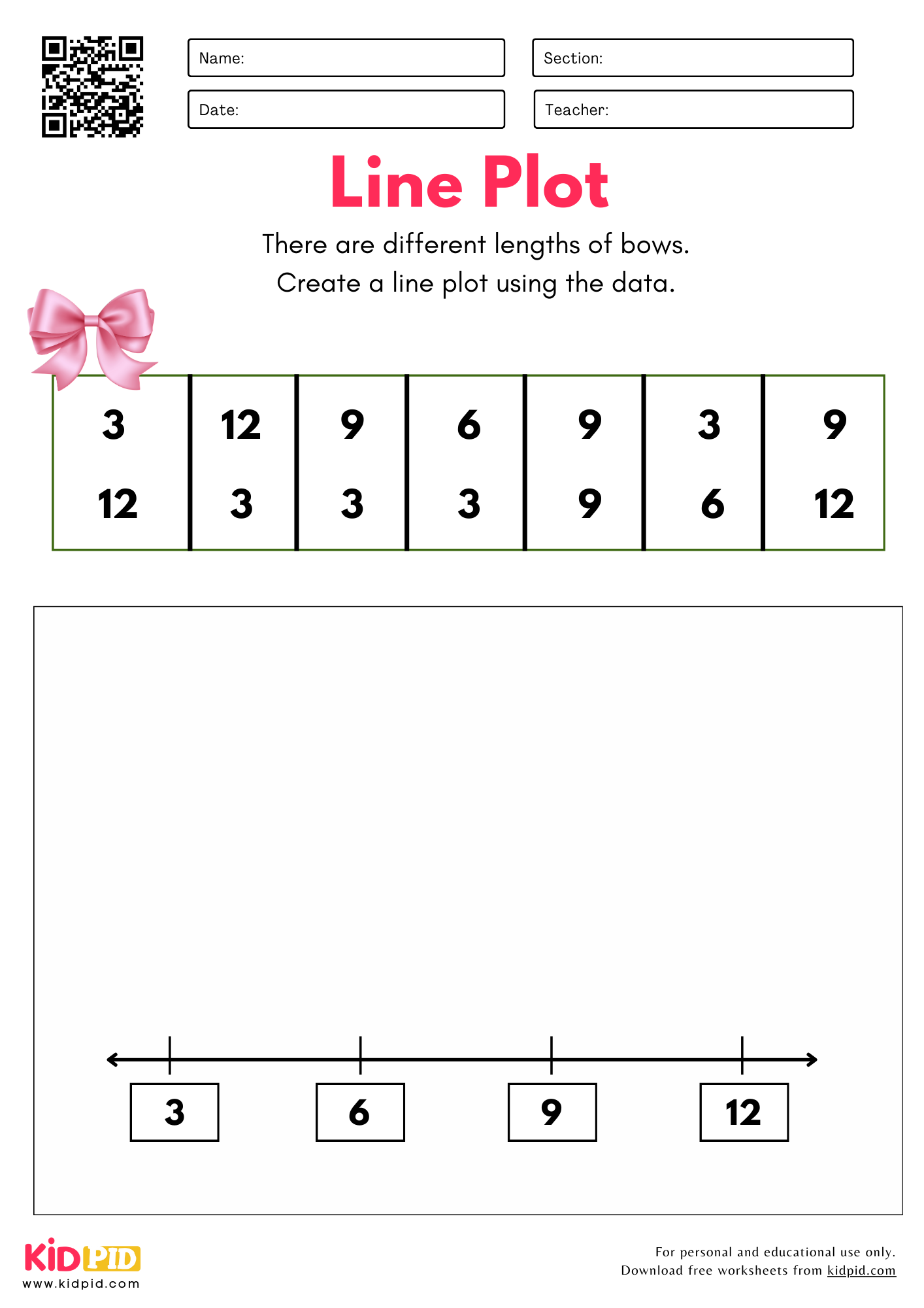 Make the Line Plot Worksheet For Grade 2 - Kidpid