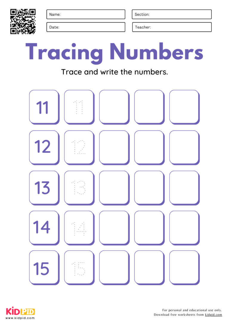 Number Tracing & Writing (1-25) Worksheets for Grade 1 - Kidpid
