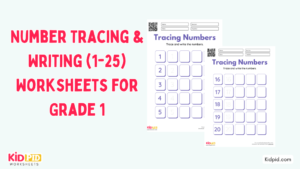 Number Tracing & Writing (1-25) Worksheets for Grade 1 - Kidpid