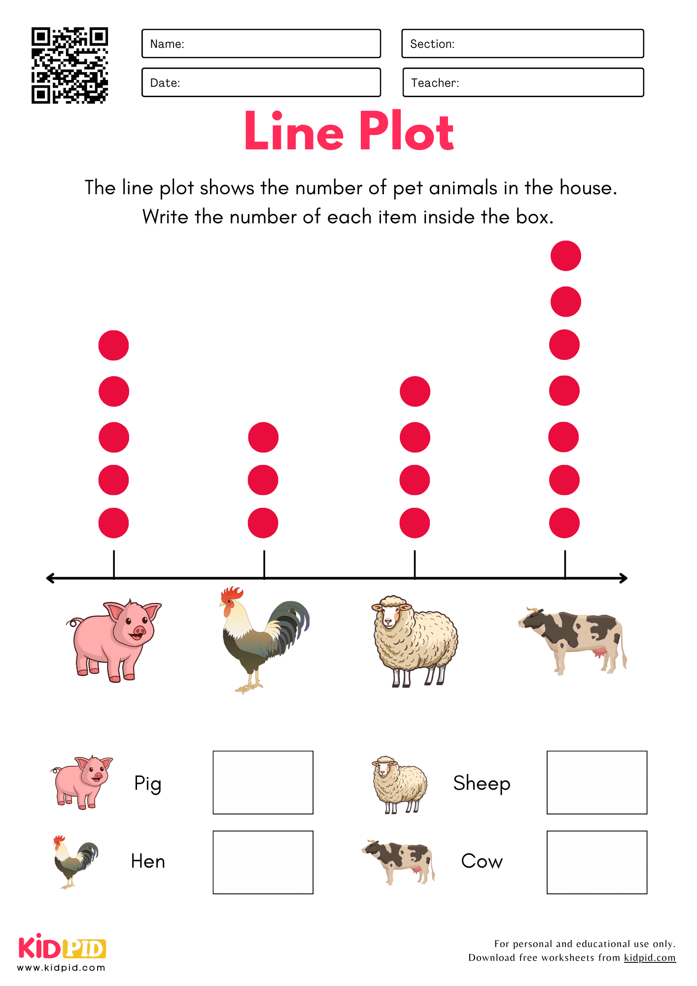 Read the Line Plot Worksheet For Grade 2 - Kidpid