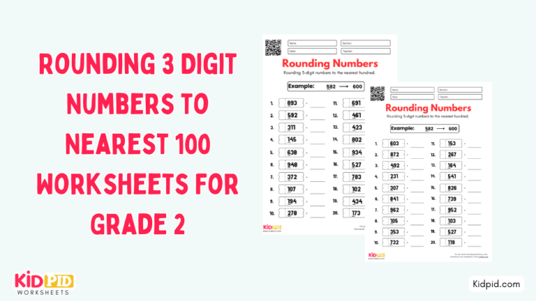Rounding 3 Digit Numbers to Nearest 100 Worksheets For Grade 2 - Kidpid