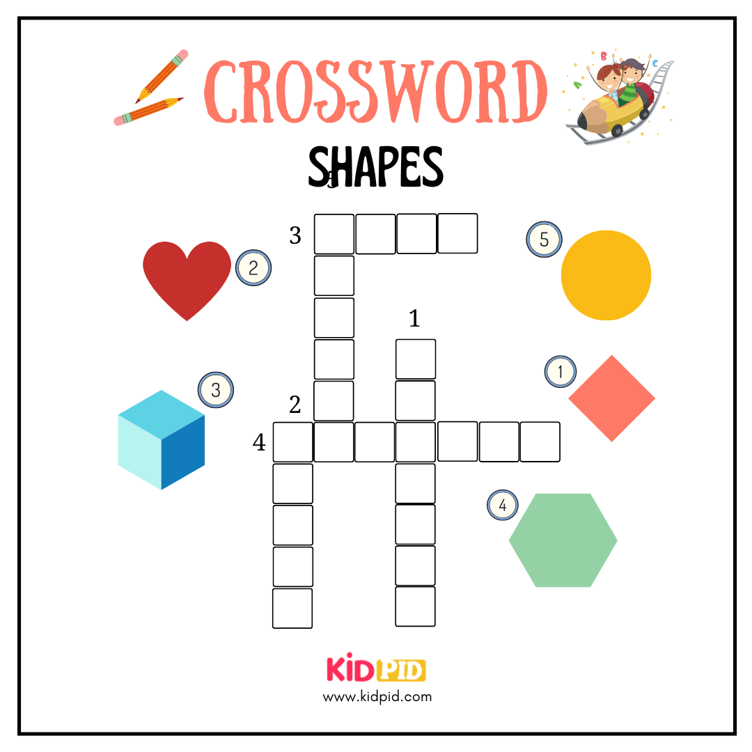 Shapes Crosswords Worksheet For Grade 2 - Kidpid