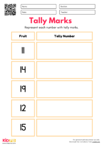 Tally Marks and Numbers Worksheet For Grade 1 - Kidpid