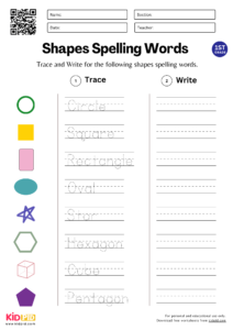 Trace & Write Spelling Word Worksheets For Grade 1 - Kidpid