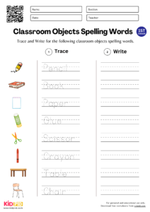 Trace & Write Spelling Word Worksheets For Grade 1 - Kidpid