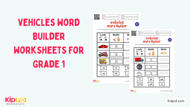 Vehicles Word Builder Worksheet For Grade 1 - Kidpid