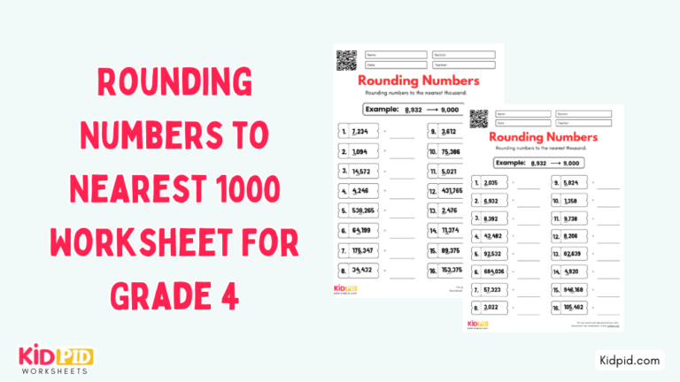 Rounding 4 Digit Numbers to Nearest 1000 Worksheet For Grade 3 - Kidpid