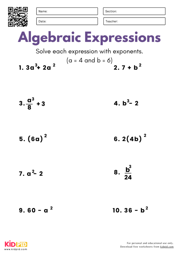 Algebra Worksheets For Grade 5 - Kidpid