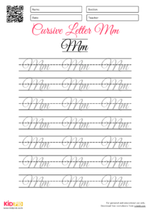 Cursive Letters Handwriting Worksheet - Kidpid