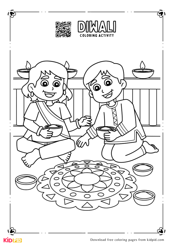 Diwali Coloring Pages For Kids - Kidpid