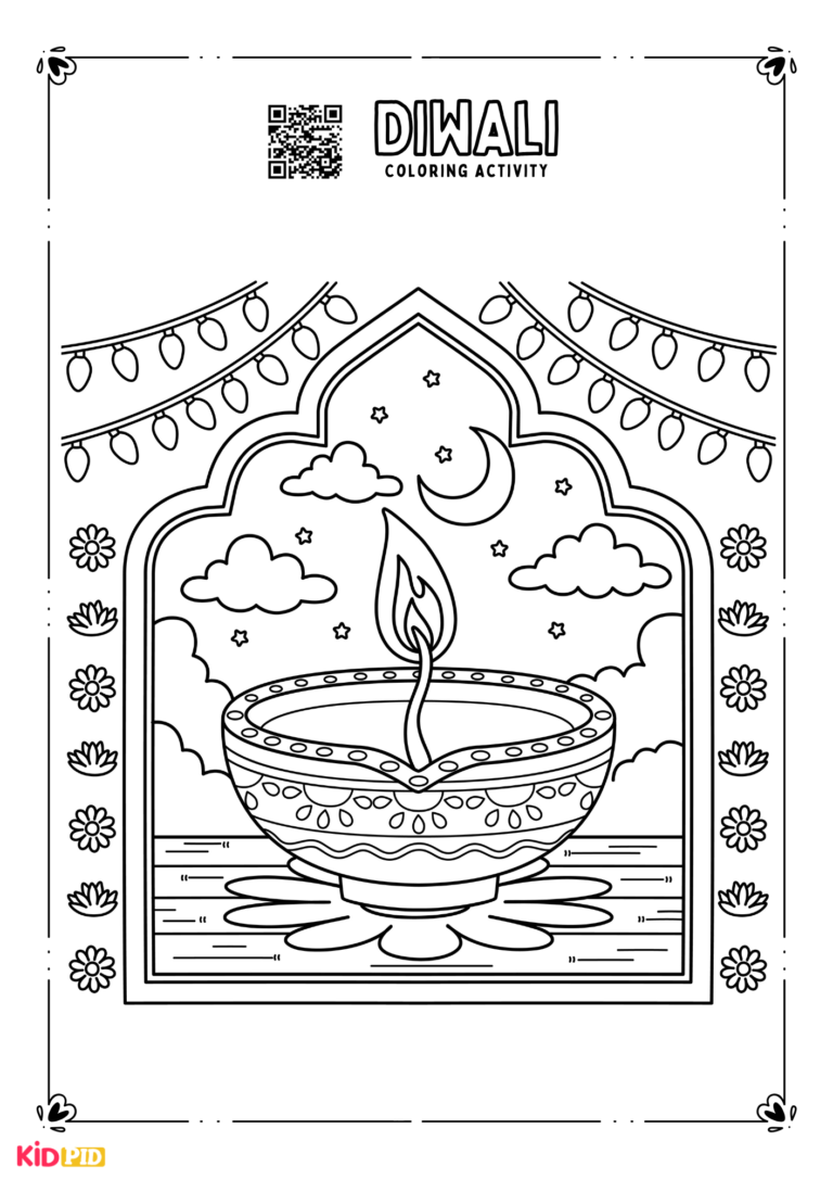 Diwali Coloring Pages For Kids - Kidpid