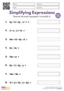 Algebra Worksheets For Grade 5 - Kidpid