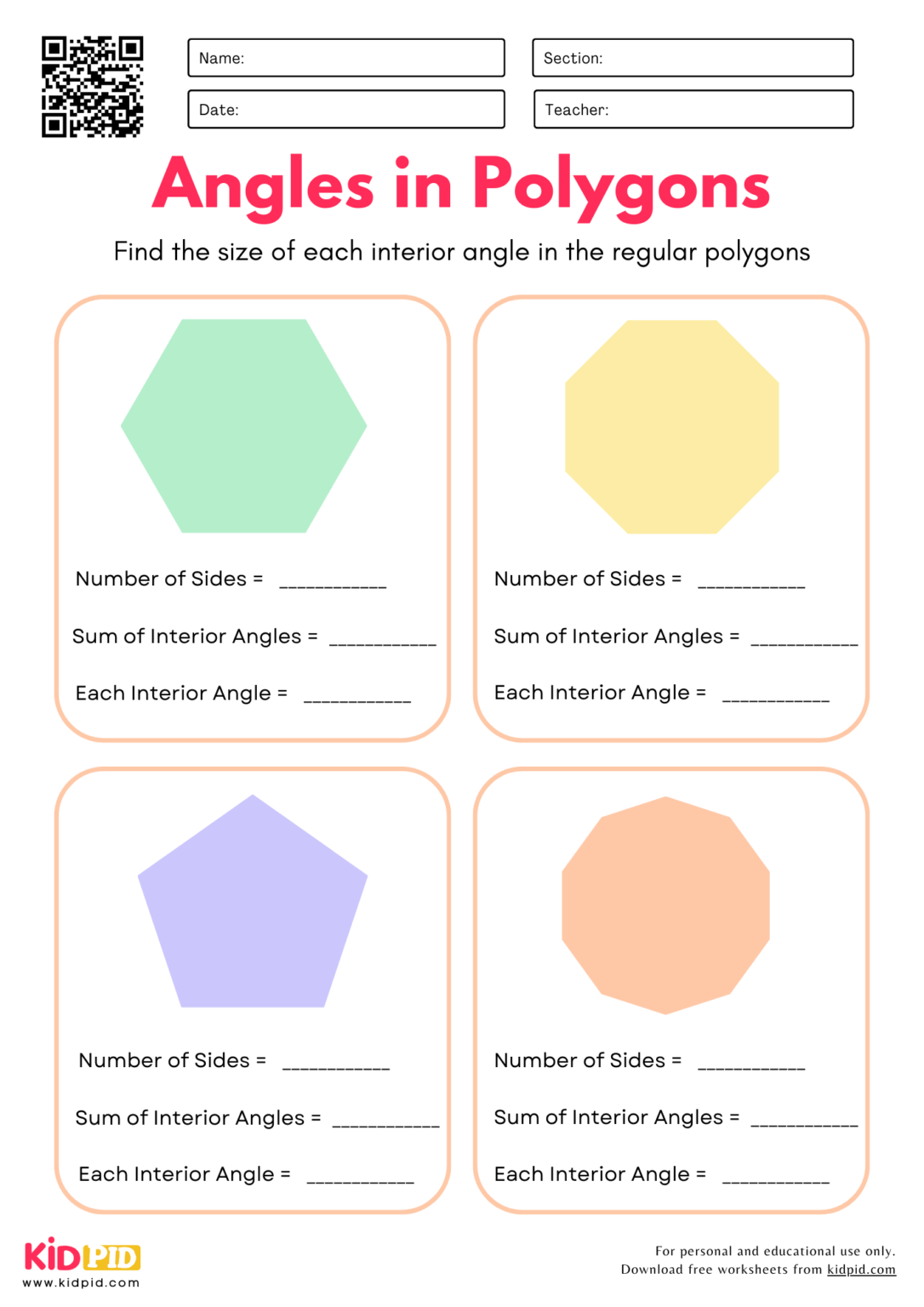 Geometry Worksheets For Grade 4 - Kidpid