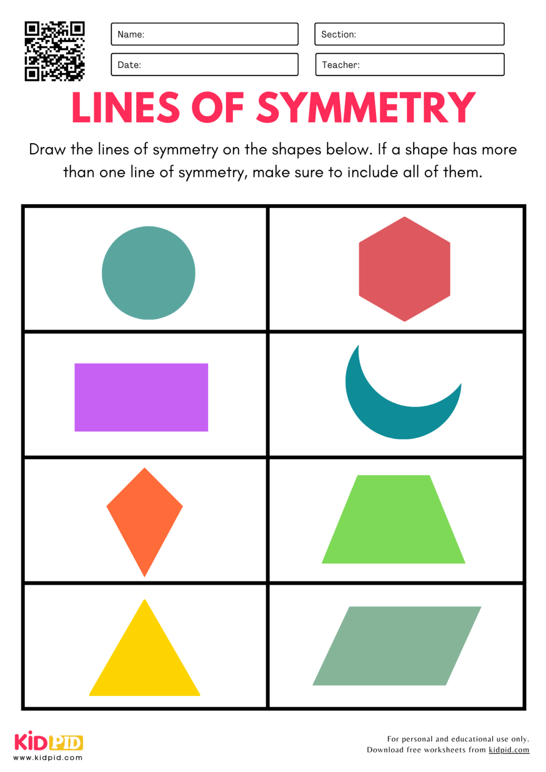 Geometry Worksheets For Grade 1 - Kidpid
