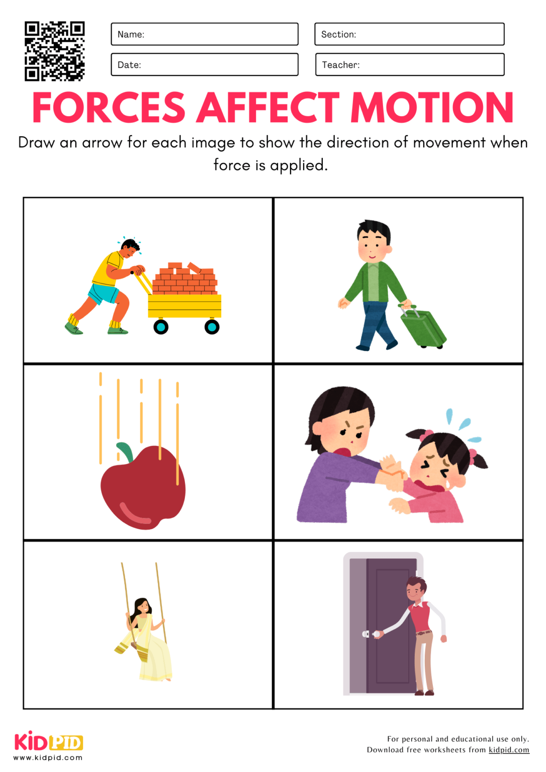 Forces & Machines Worksheet For Grade 2 - Kidpid