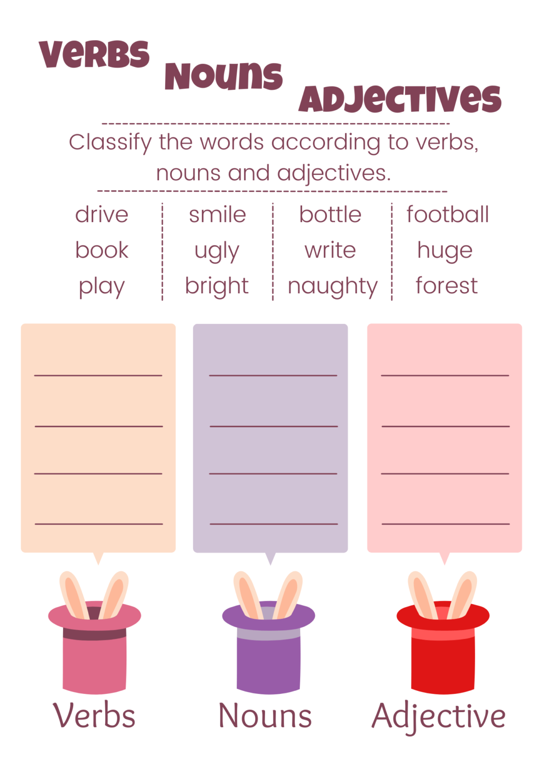 Part Of Speech Worksheet For Grade 6 - Kidpid