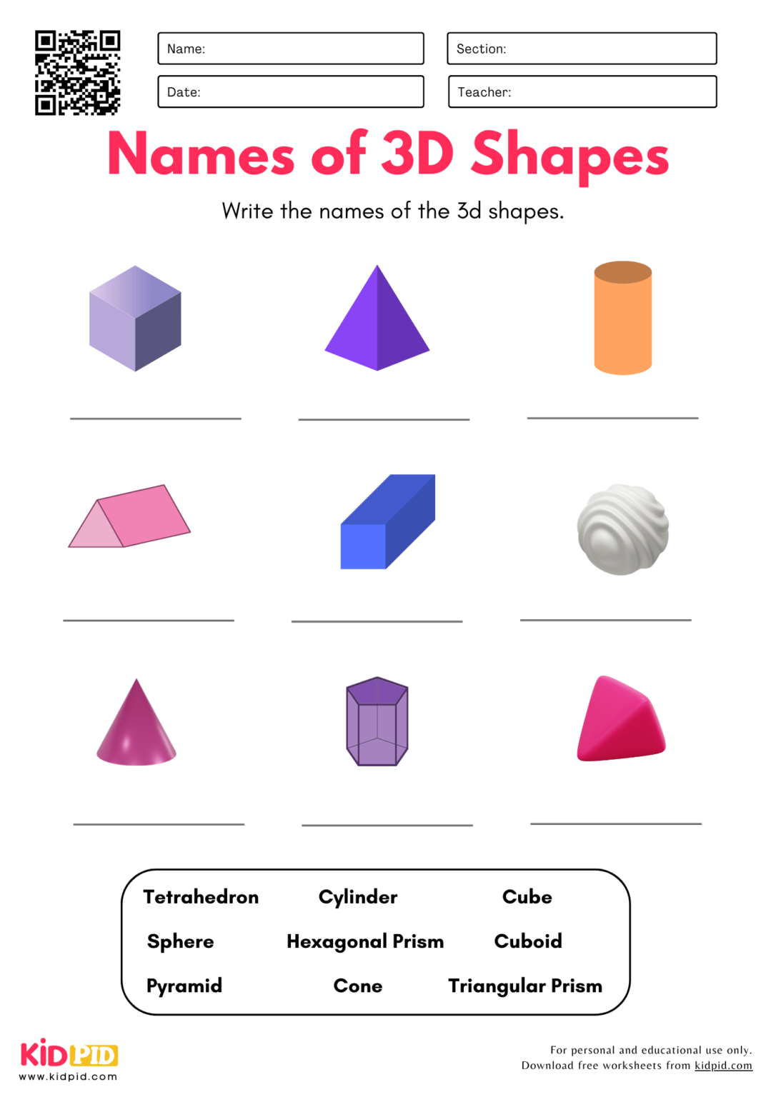 Geometry Worksheets For Grade 1 - Kidpid