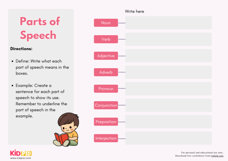 Part Of Speech Worksheet For Grade 6 - Kidpid