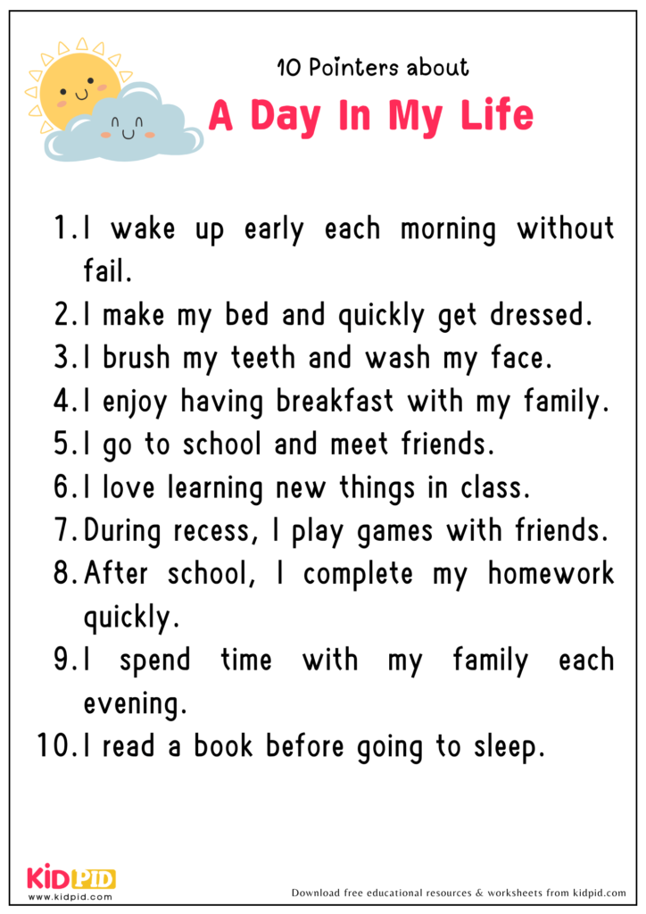 Essay - A Day In My Life - Kidpid