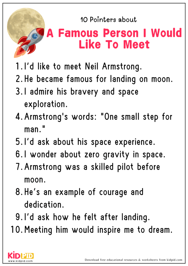 Essay - A Famous Person I Would like to Meet - Kidpid