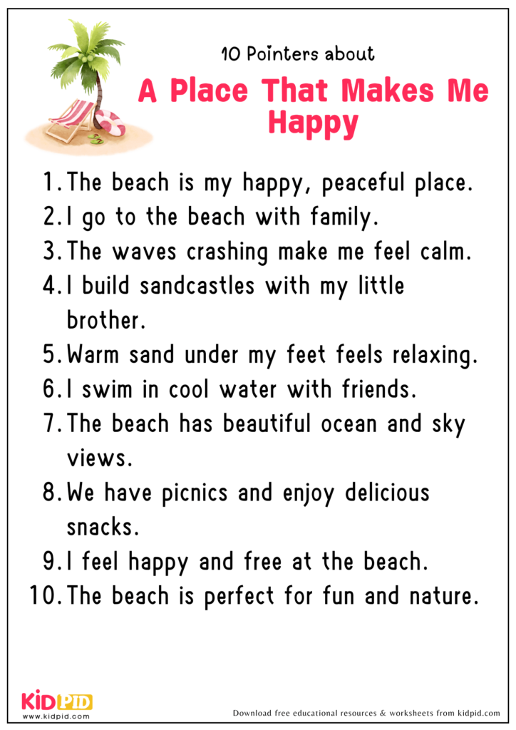 Essay - A Place That Makes Me Happy - Kidpid