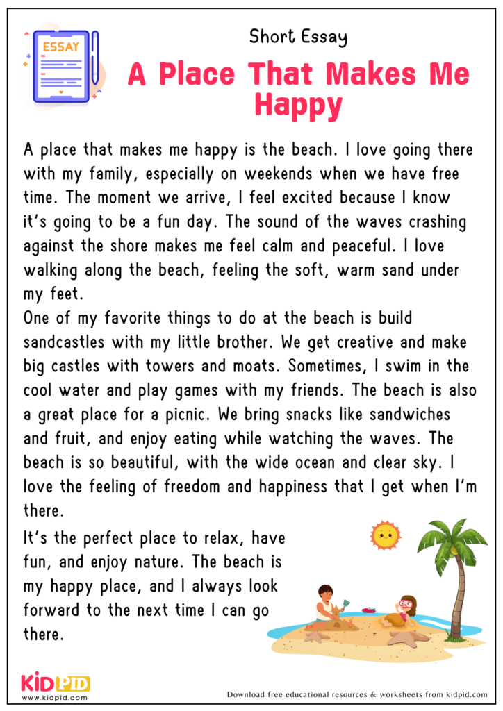 Essay - A Place That Makes Me Happy - Kidpid
