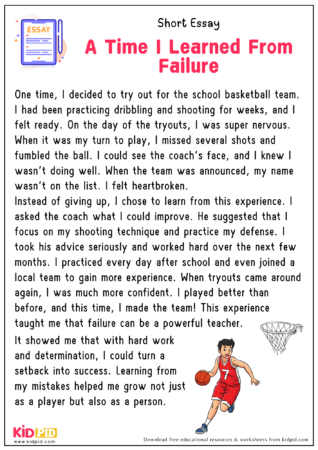 Essay - A Time I Learned From Failure - Kidpid