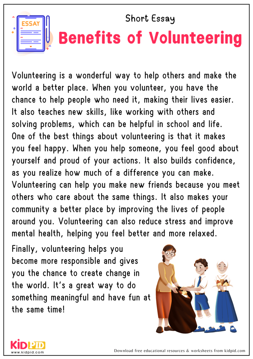 Essay - Benefits of Volunteering - Kidpid