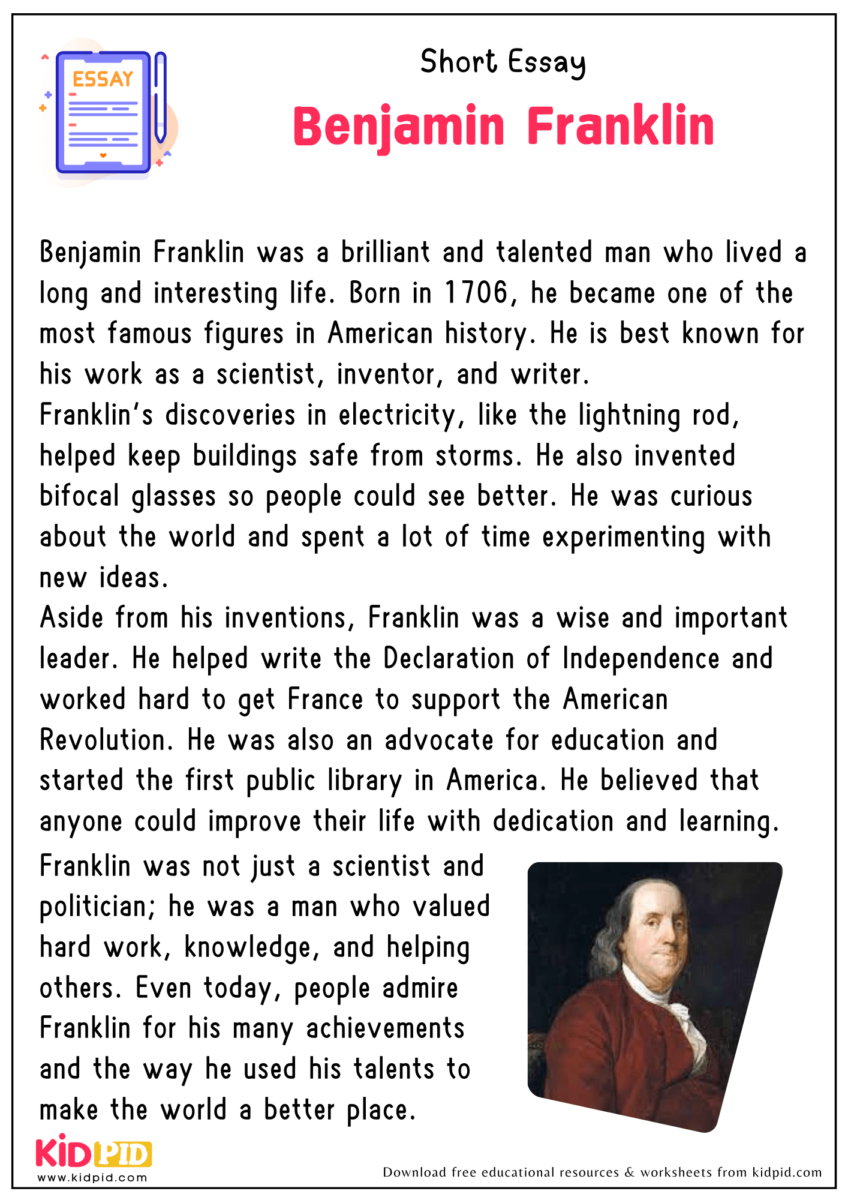Essay - Benjamin Franklin - Kidpid