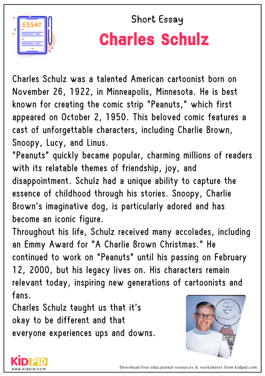Essay - Charles Schulz - Kidpid