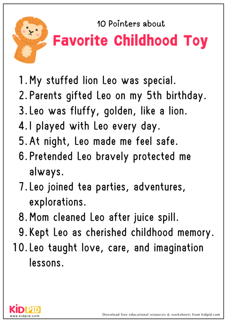 Essay - Favorite Childhood Toy - Kidpid