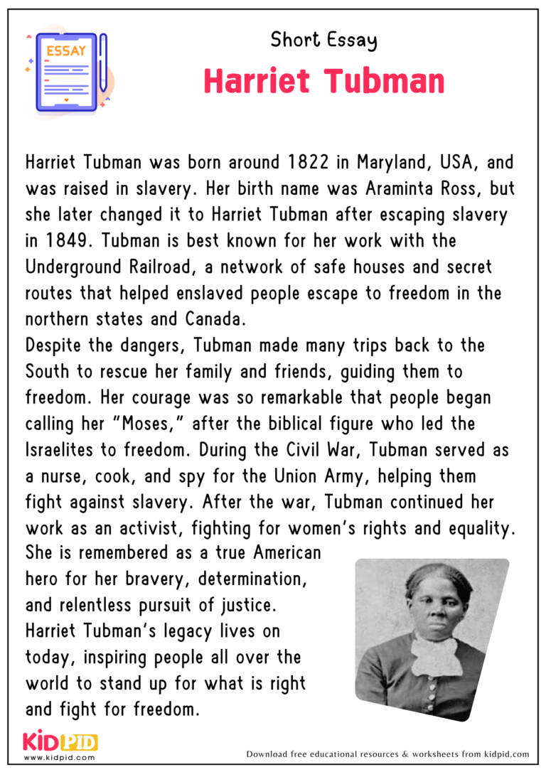 Essay - Harriet Tubman - Kidpid