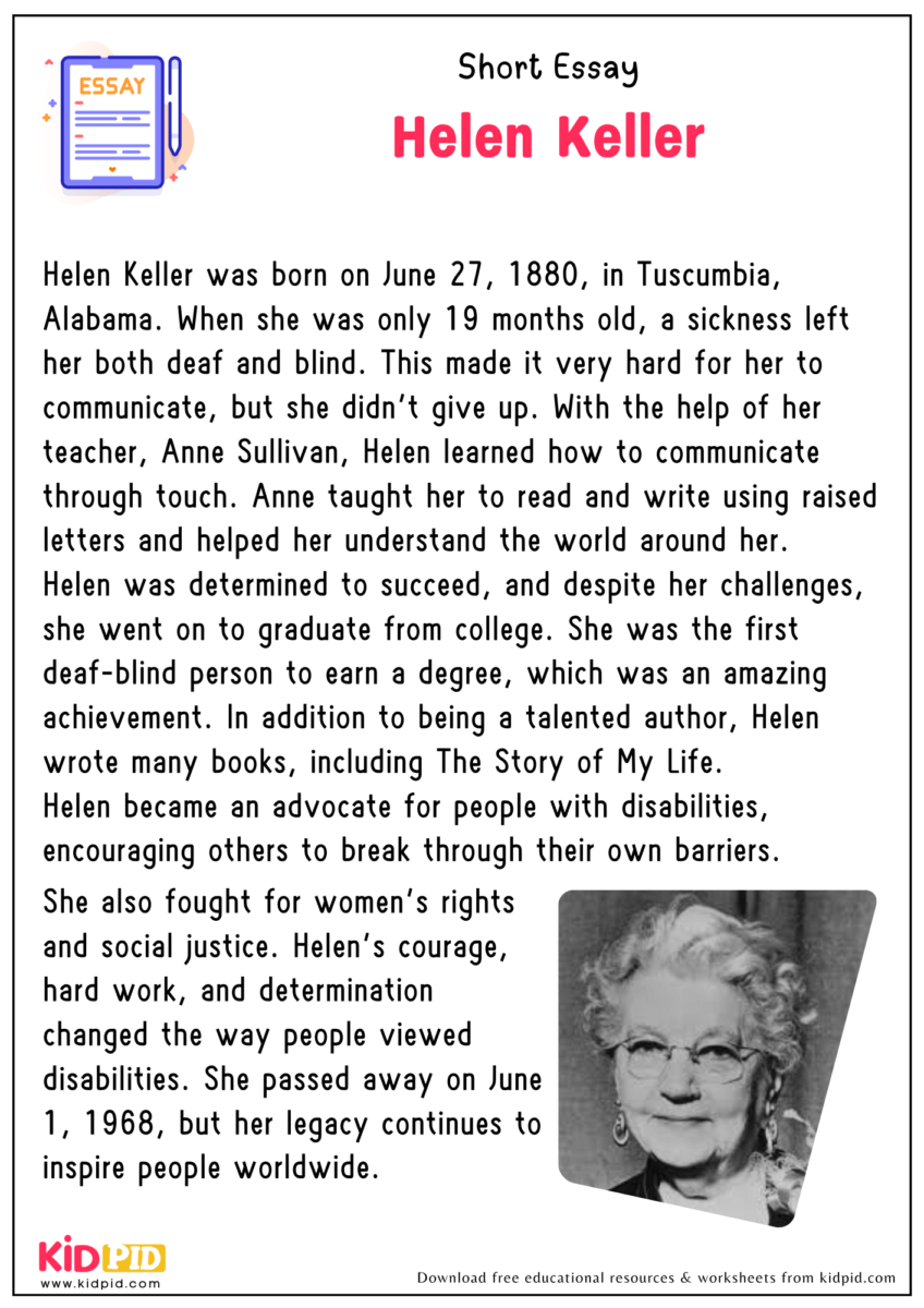Essay - Helen Keller - Kidpid