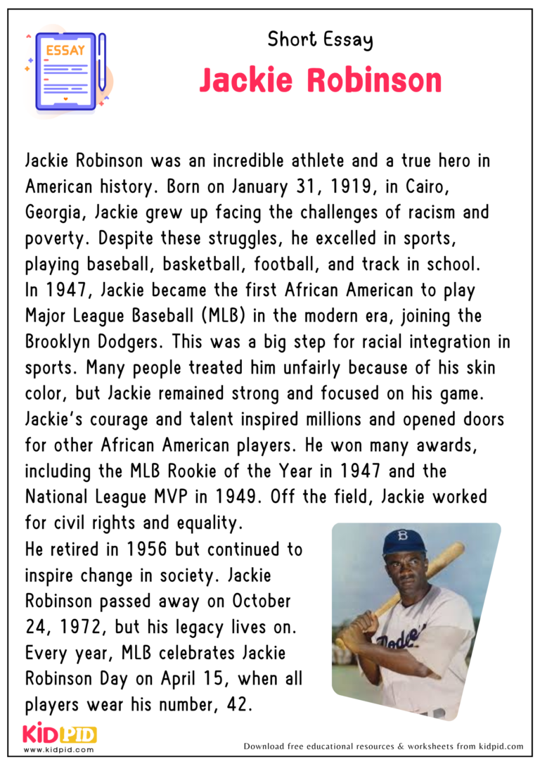 Essay - Jackie Robinson - Kidpid