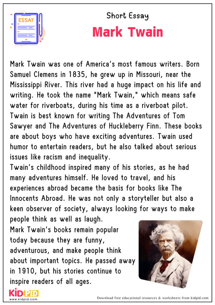 Essay - Mark Twain - Kidpid
