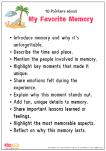 Essay - My Favorite Memory - Kidpid