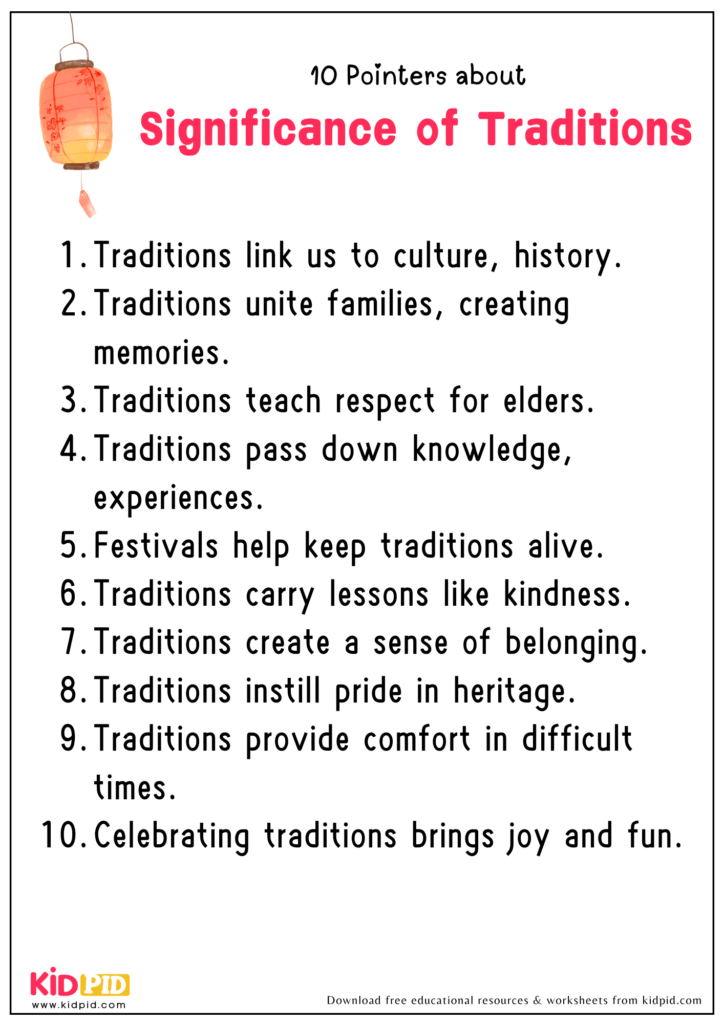 Essay - Significance of Traditions - Kidpid