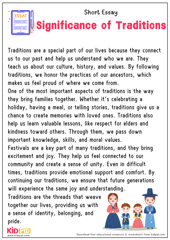 Essay - Significance of Traditions - Kidpid