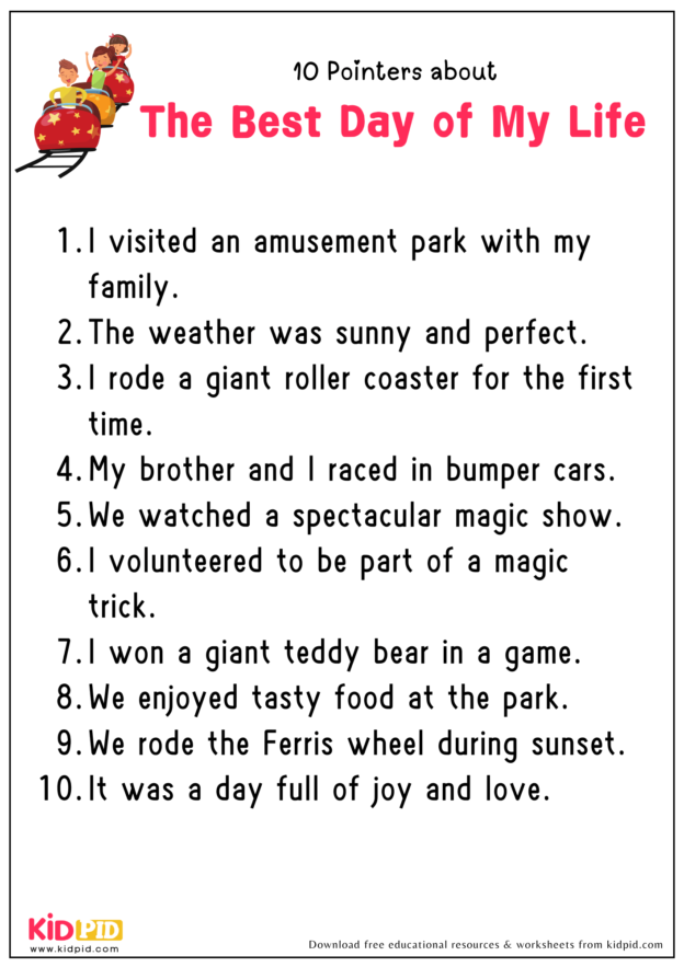 Essay - The Best Day of My Life - Kidpid
