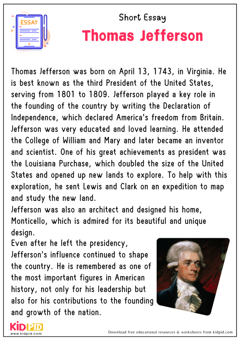Essay - Thomas Jefferson - Kidpid