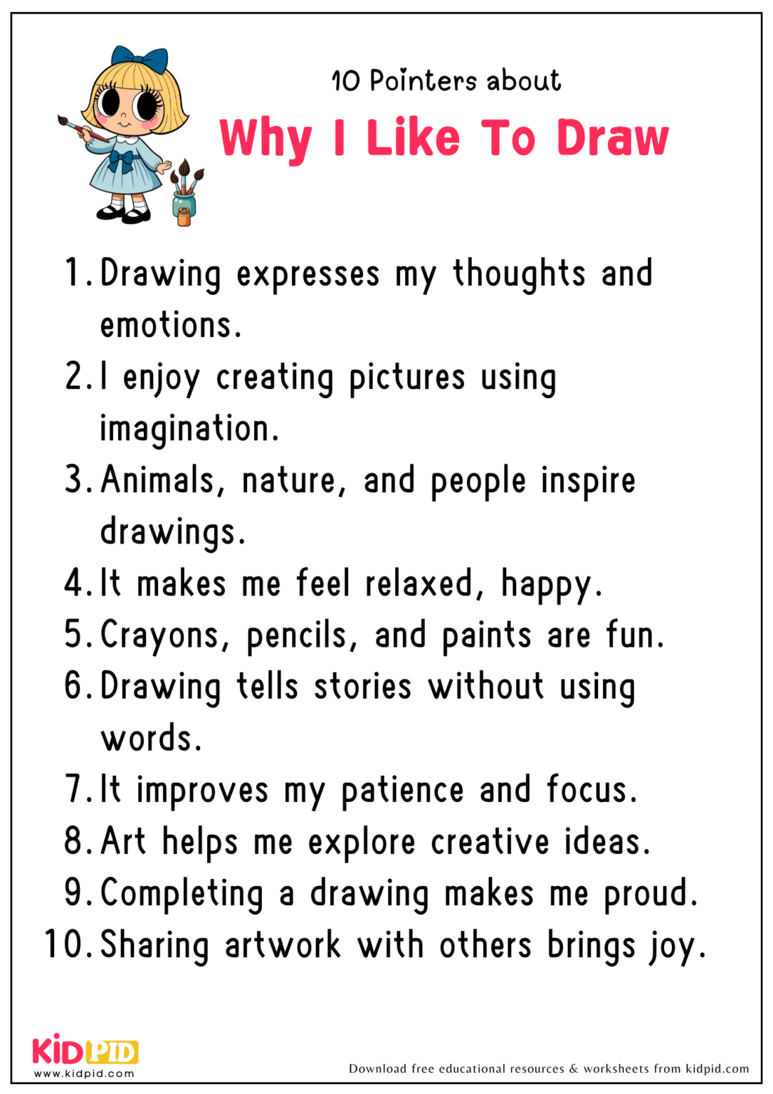 Essay - Why I Like To Draw - Kidpid
