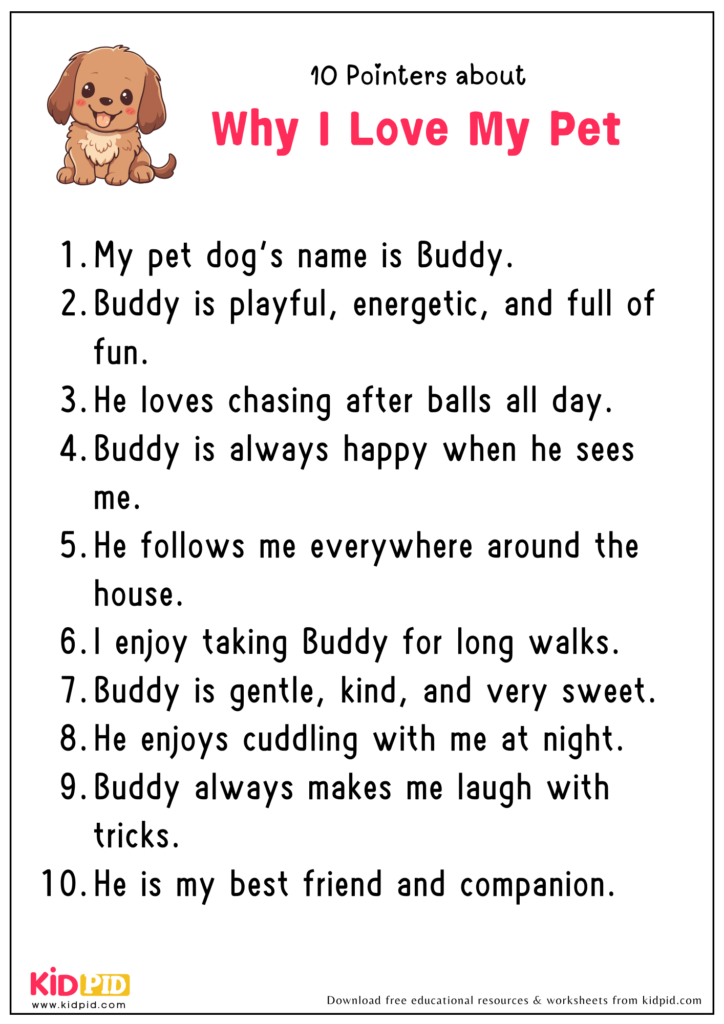 Essay - Why I Love My Pet - Kidpid