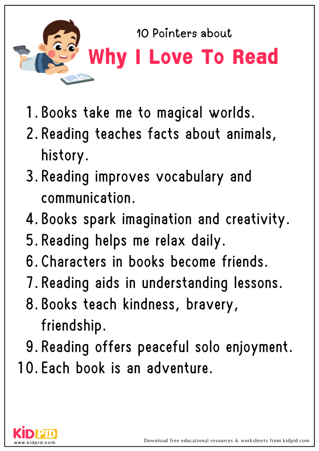 Essay - Why I Love To Read - Kidpid