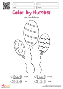 New Year Color by Number Worksheet [2026] - Kidpid
