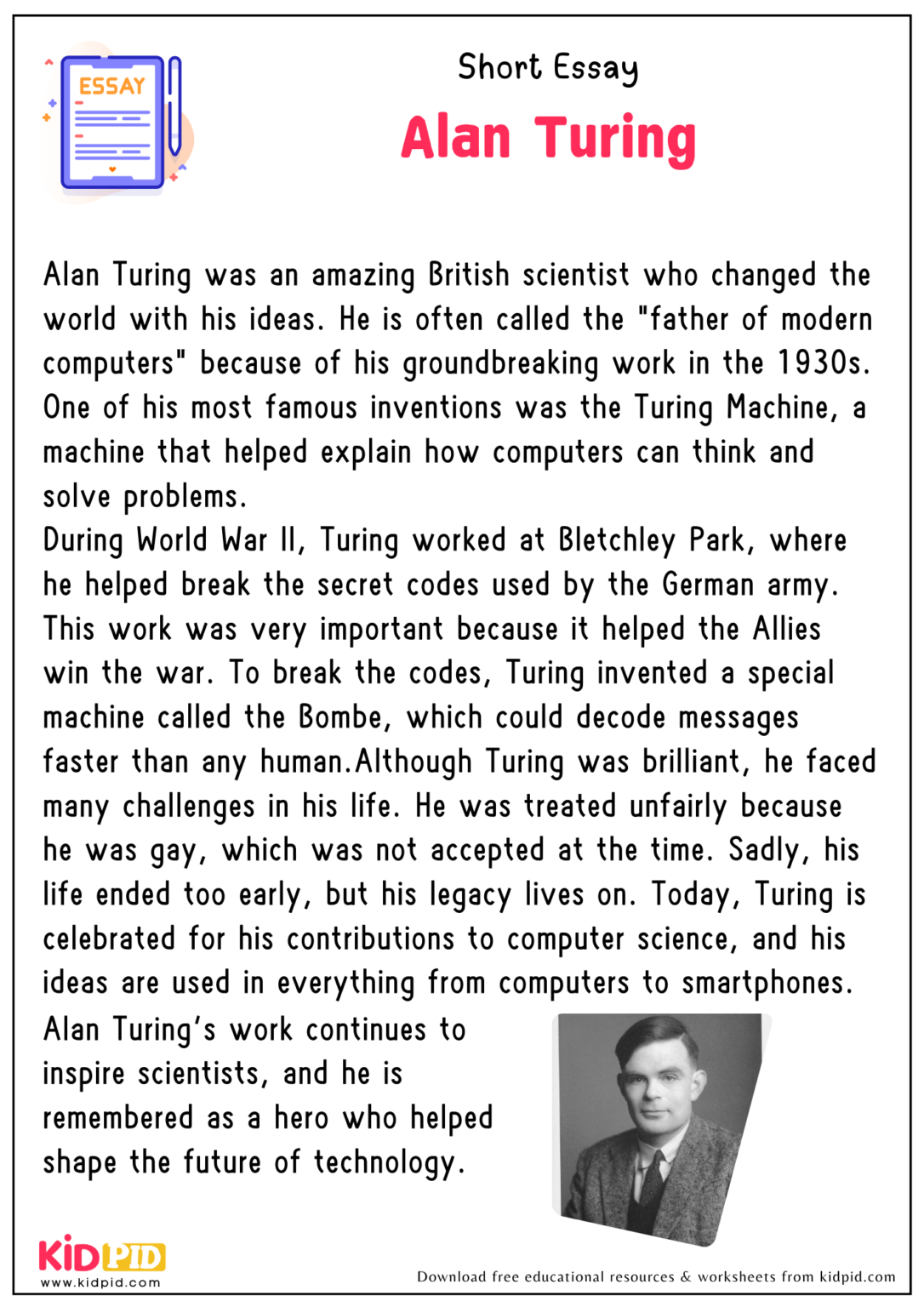 Essay - Alan Turing - Kidpid