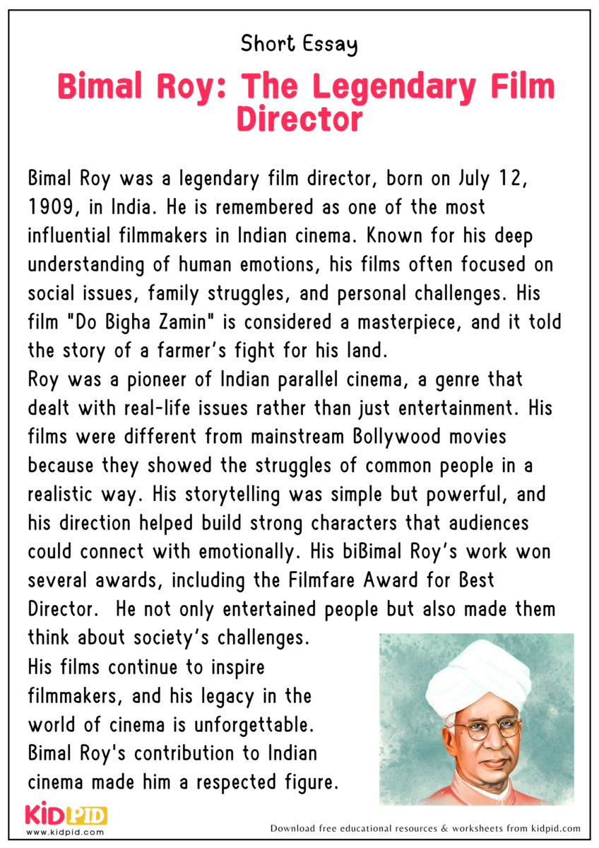 Essay - Bimal Roy: The Legendary Film Director - Kidpid