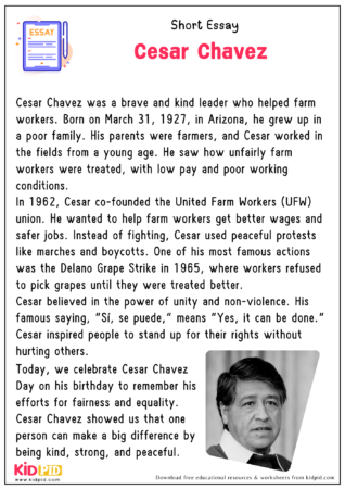 Essay - Cesar Chavez - Kidpid