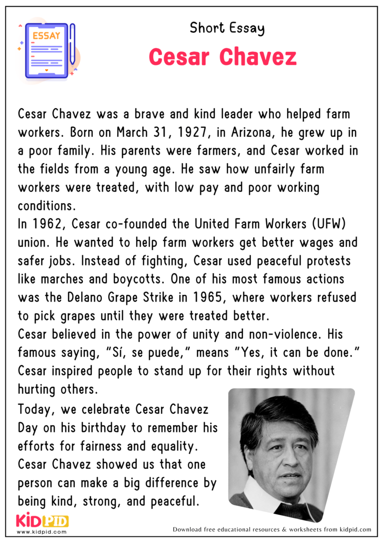 Essay - Cesar Chavez - Kidpid