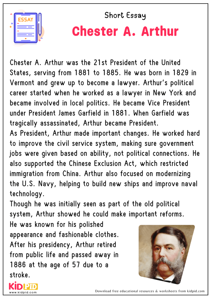Essay - Chester A. Arthur - Kidpid